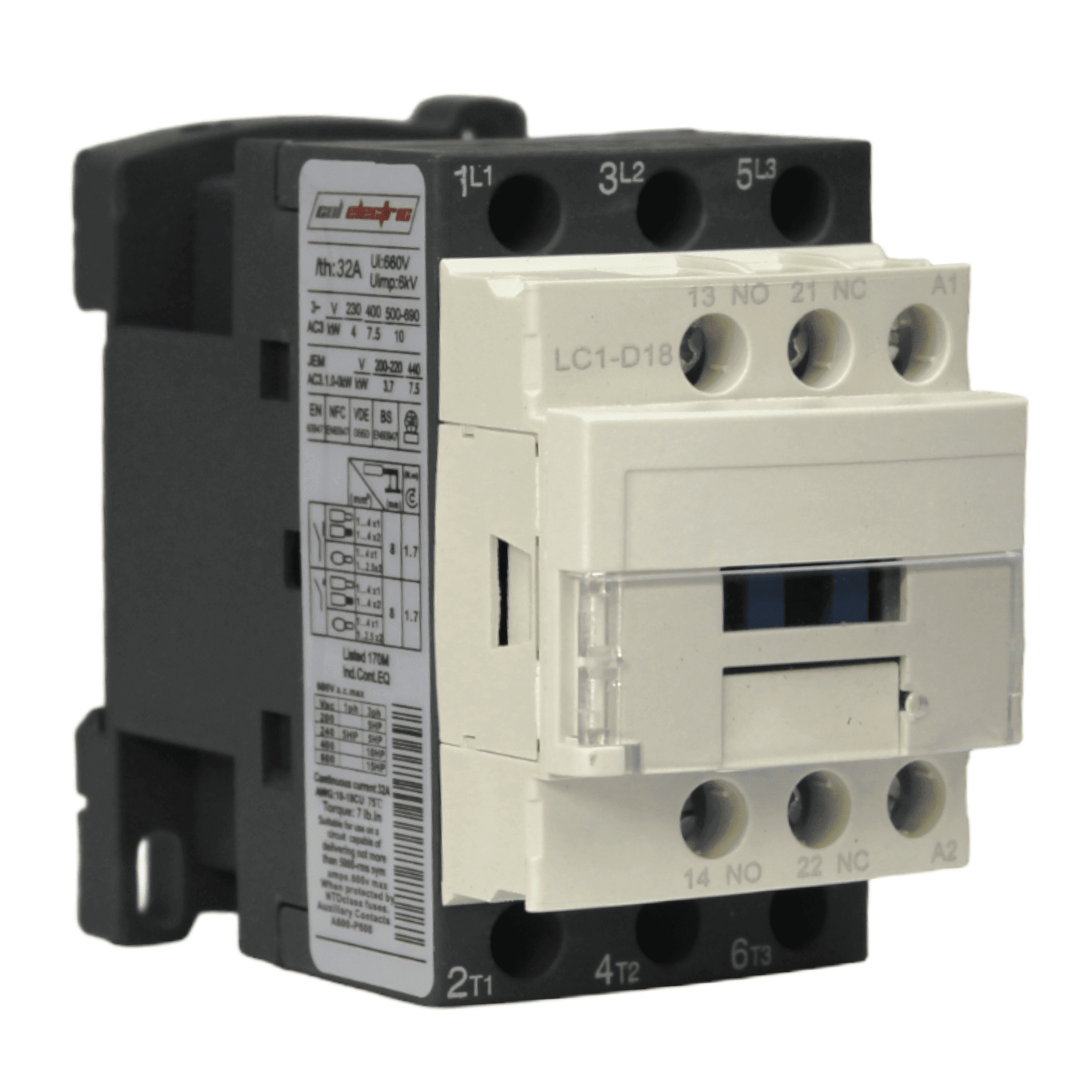 Contactor lc1d18m7 18A 220v 3P 380v 1nc+1no | Ferrelectrica SPA