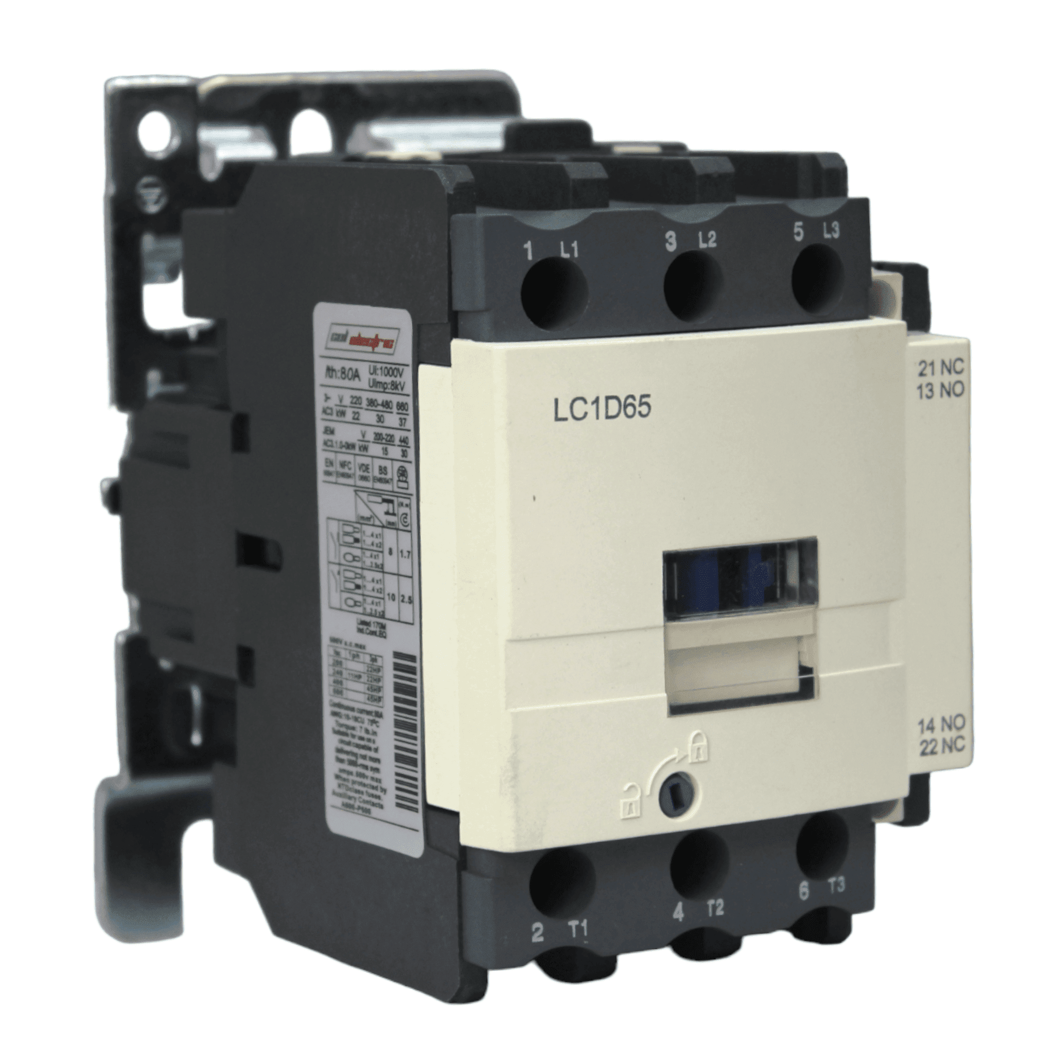 CONTACTOR LC1D65M7 65A 220v 3P 380v 1NC+1NO | Ferrelectrica Materiales ...