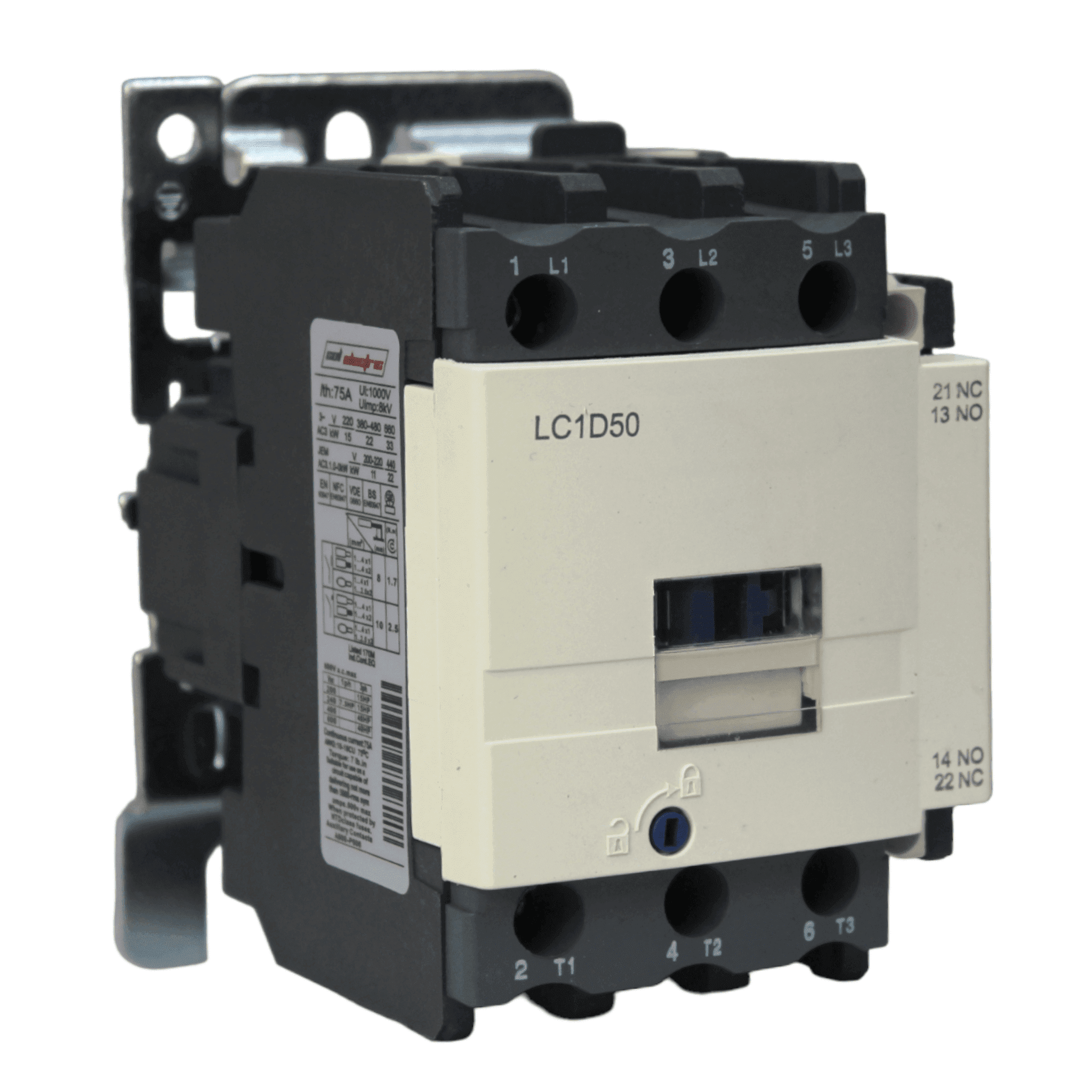 Contactor lc1d50m7 50a 220v 3p 380v 1nc+1no | Ferrelectrica SPA