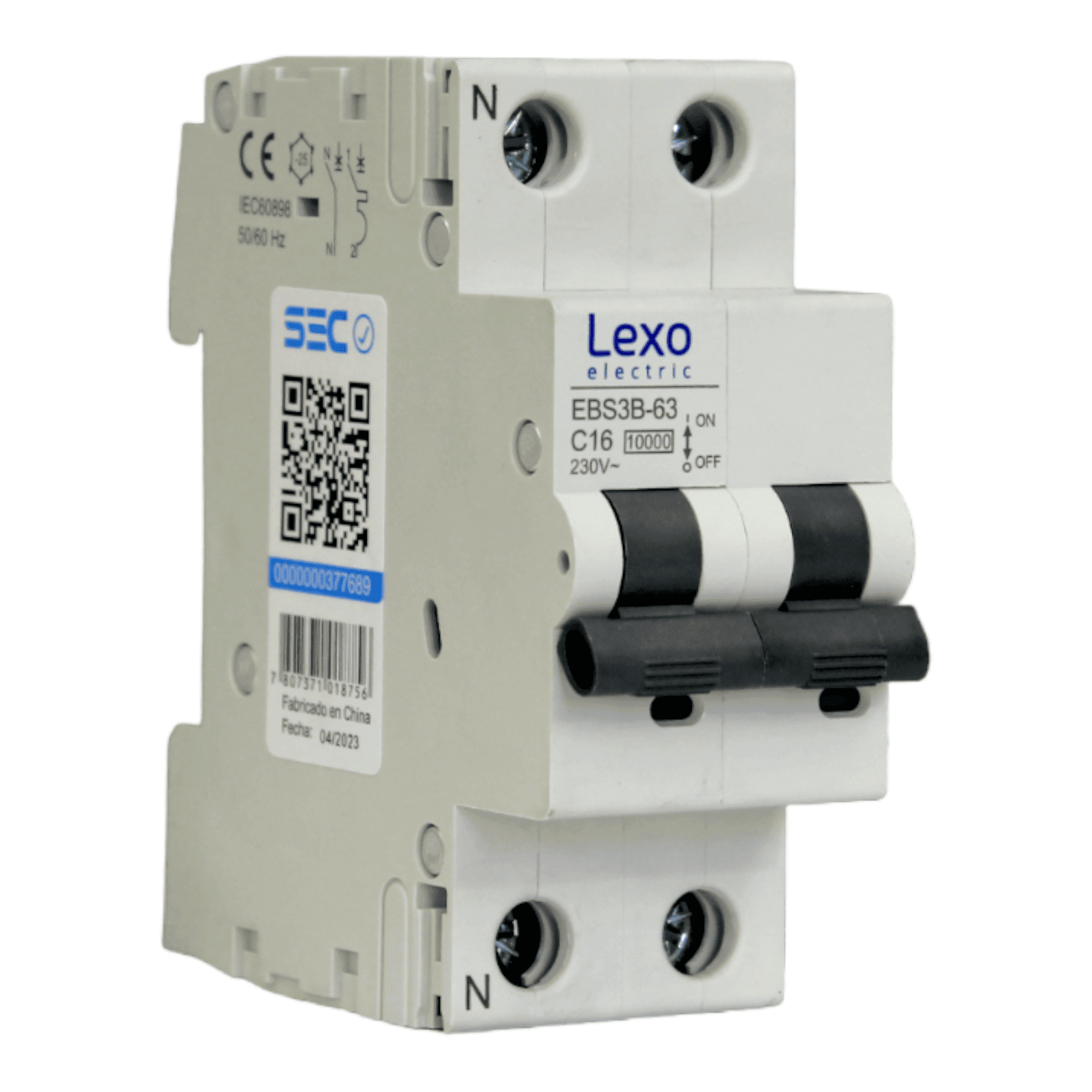 Automático 1P+N 16A 10kA Curva C 230V EBS3B-63 Lexo | Ferrelectrica Materiales Electricos