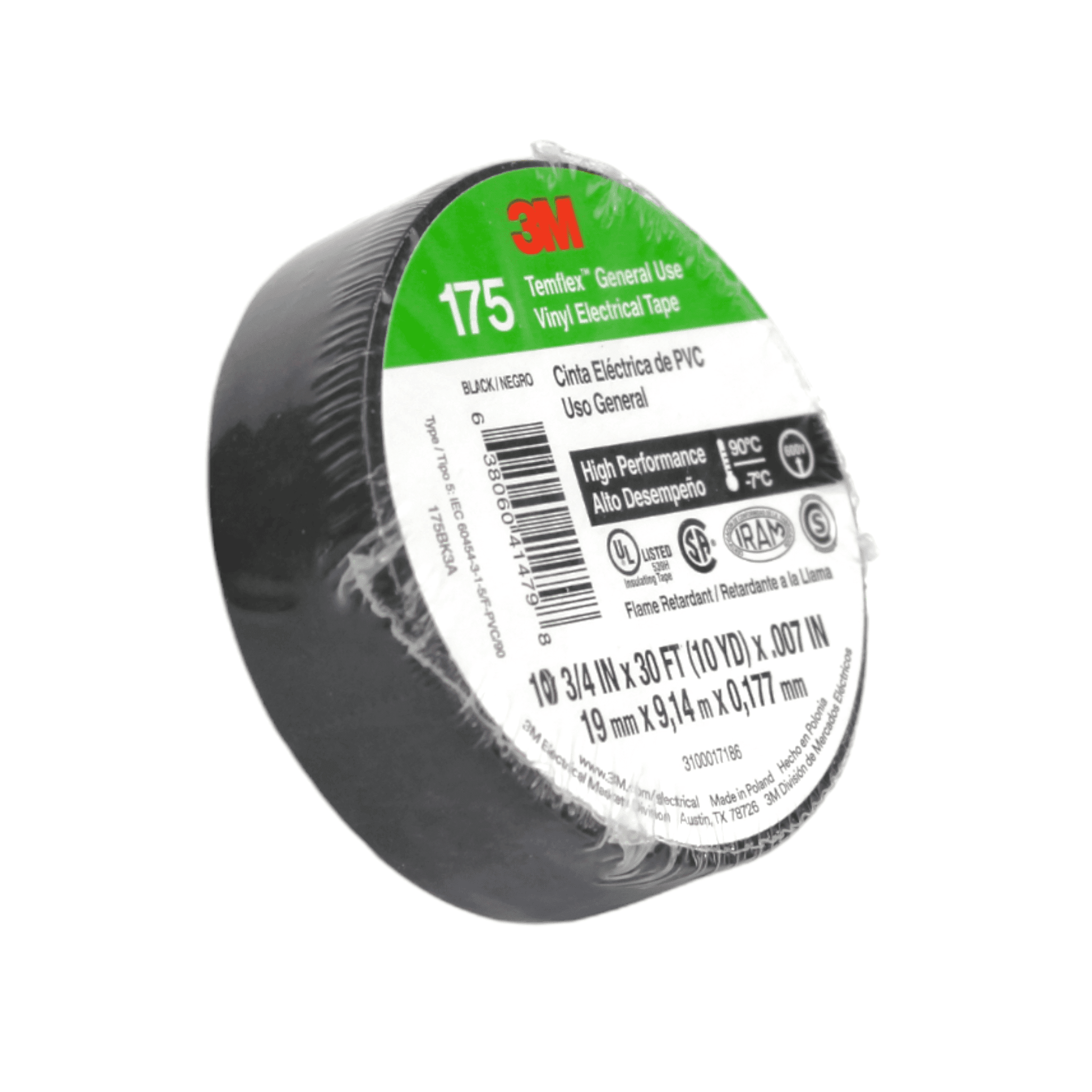 Cinta Aisladora Vinilica Temflex 175 3M 19mm X 9 Mts Negra ...