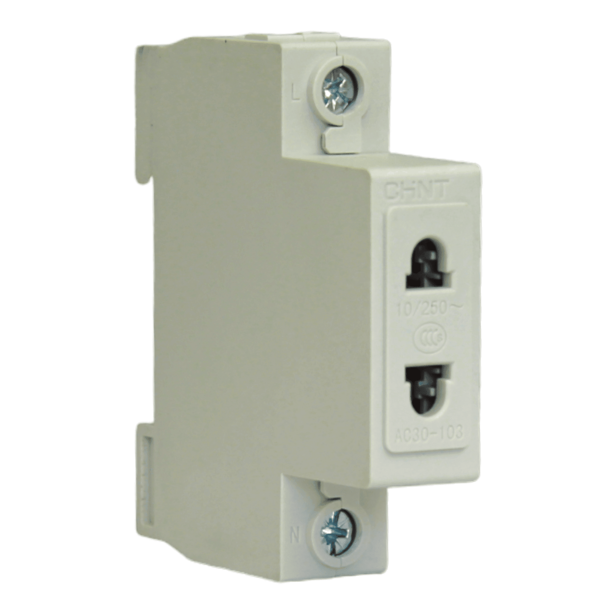 Enchufe Hembra a Riel Din 2P 10A AC30-103 CHINT | Ferrelectrica SPA