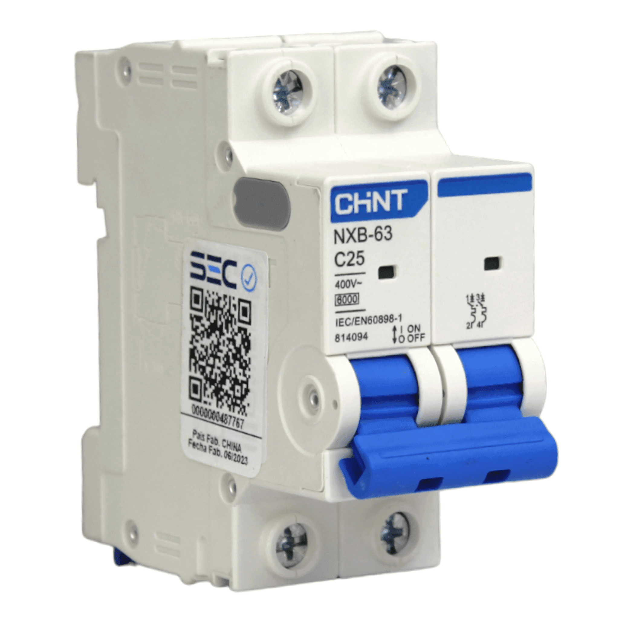 Automático 2x25A 6kA Curva C 230/400V NXB-63 Chint | Ferrelectrica Materiales Electricos