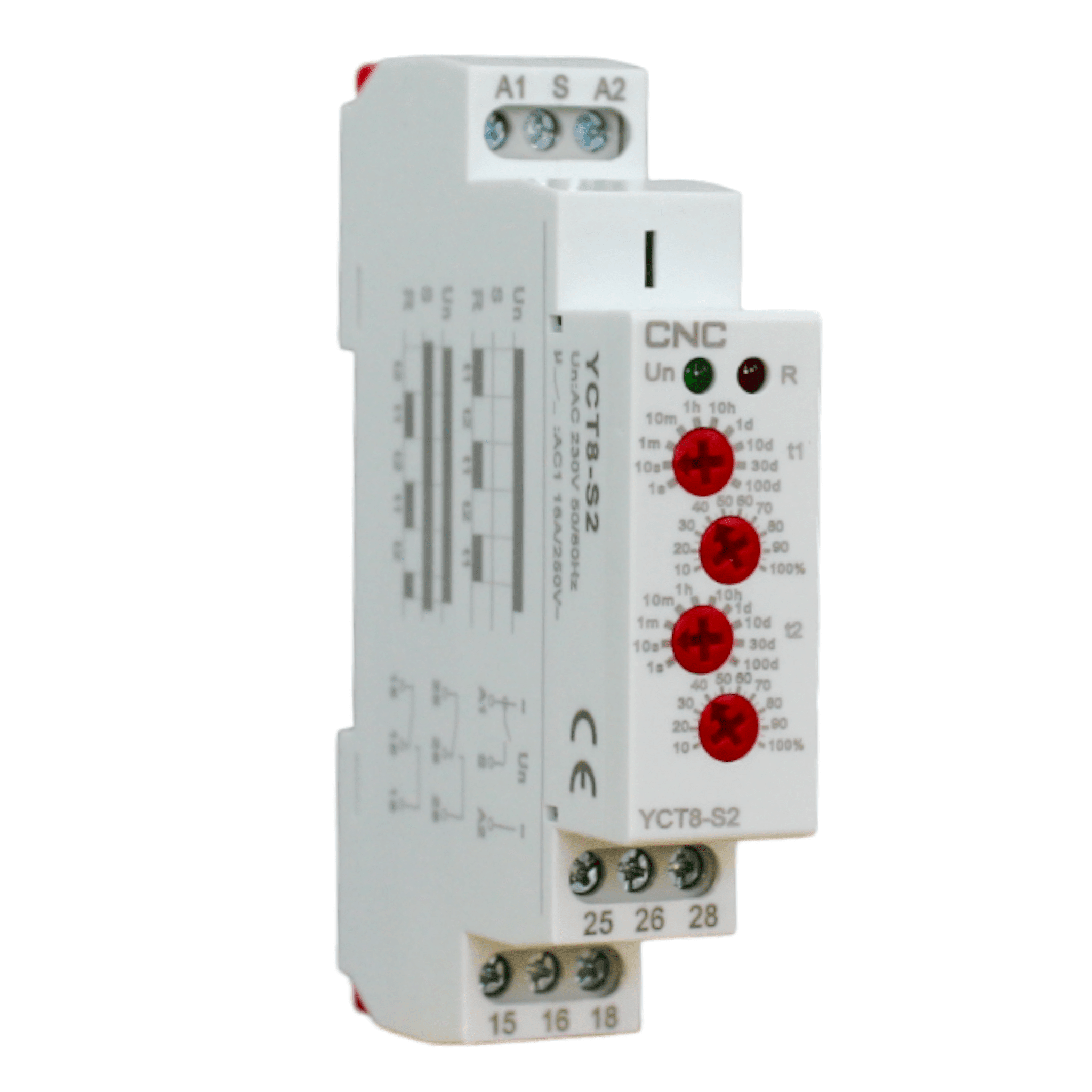 Relé De Alternancia YCT8-S2 2NO 2NC 0.1-100dias 16A 230V CNC ...