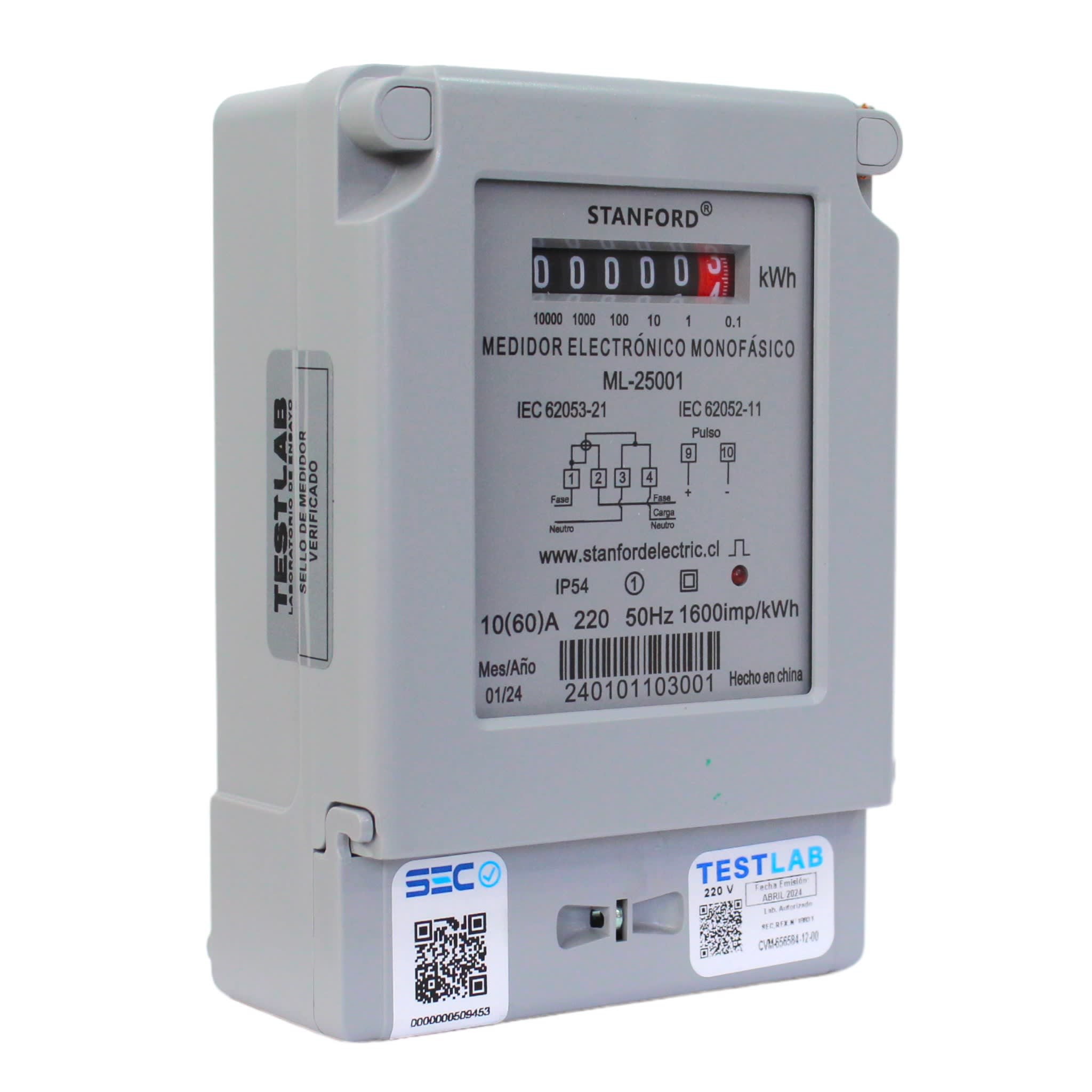 Medidor Electronico Monofasico 10(60)A Stanford | Ferrelectrica Materiales Electricos