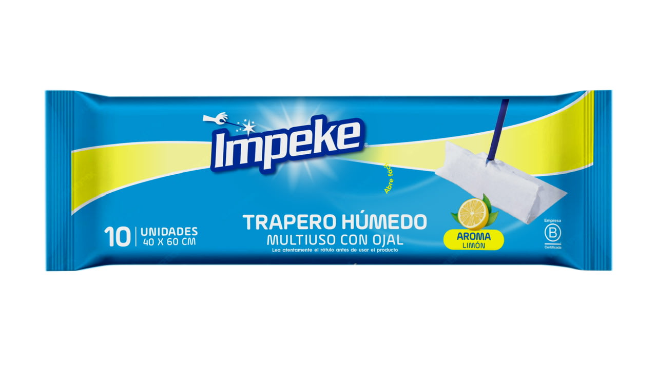 TRAPERO HUMEDO C/OJAL LIMON 10 UN SACHET IMPEKE | Comercial Masol Ltda.