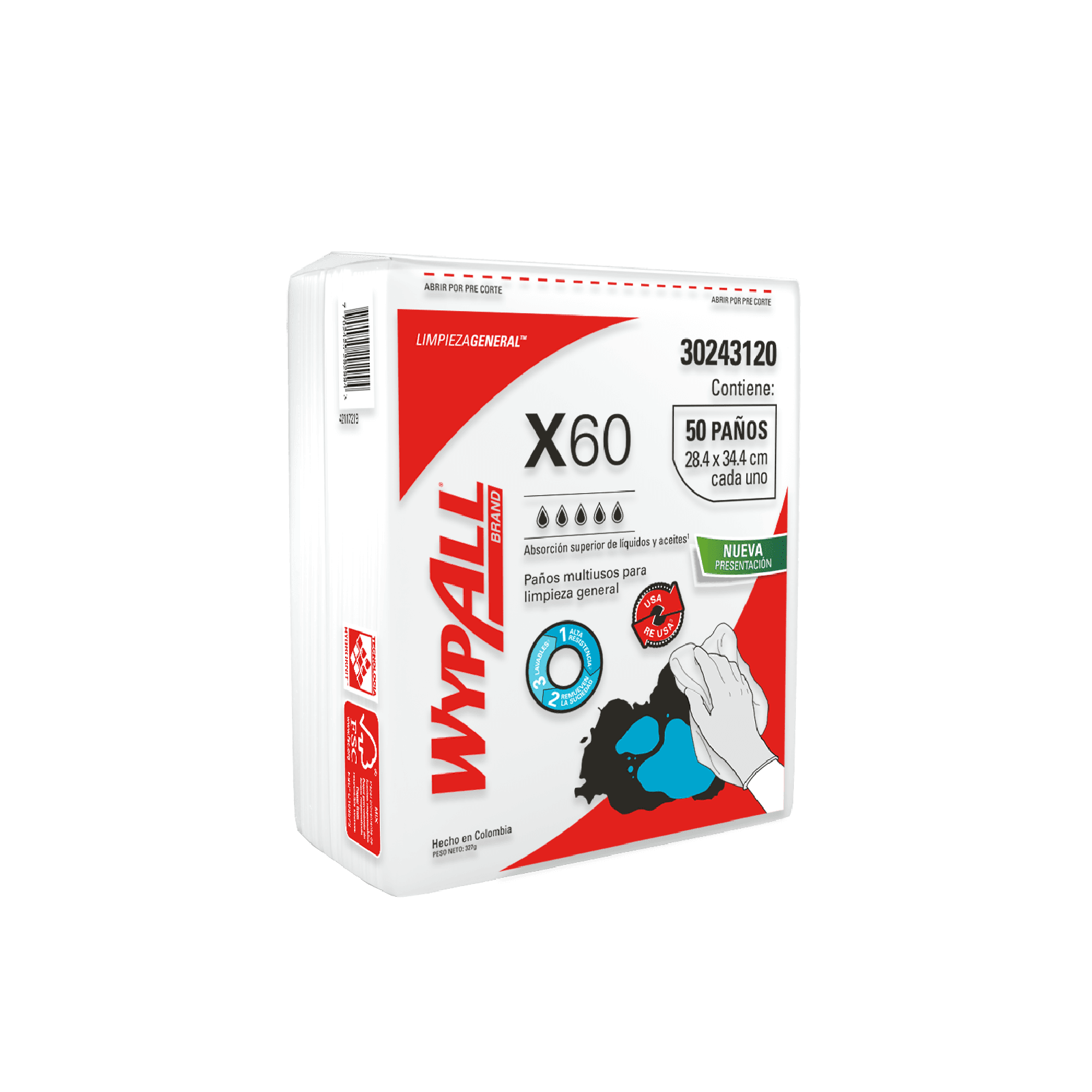 PAÑO WYPALL X-60 MULTIUSO X 50 UN | Comercial Masol Ltda.