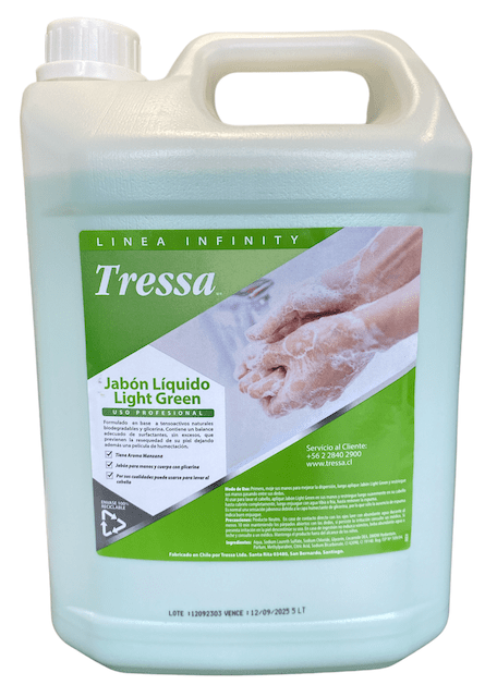 JABON MANZANA LIGHT GREEN 5 LT TRESSA | Comercial Masol Ltda.