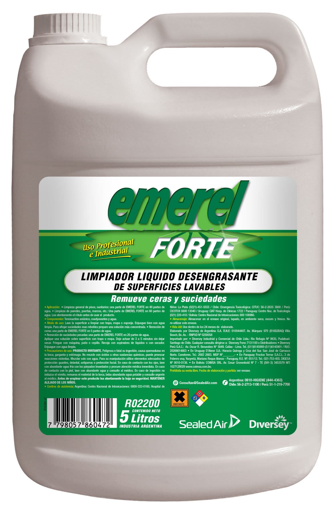 EMEREL FORTE 5 LT DIVERSEY | Comercial Masol Ltda.