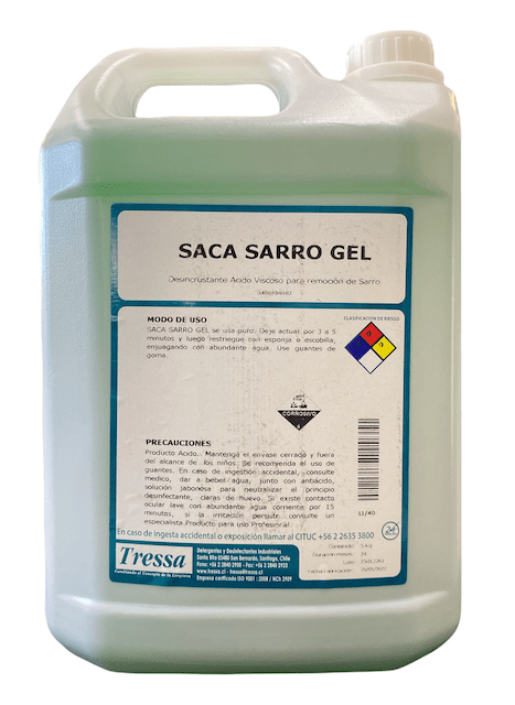 DESINCRUSTANTE SACA SARRO GEL 5 LT TRESSA | Comercial Masol Ltda.