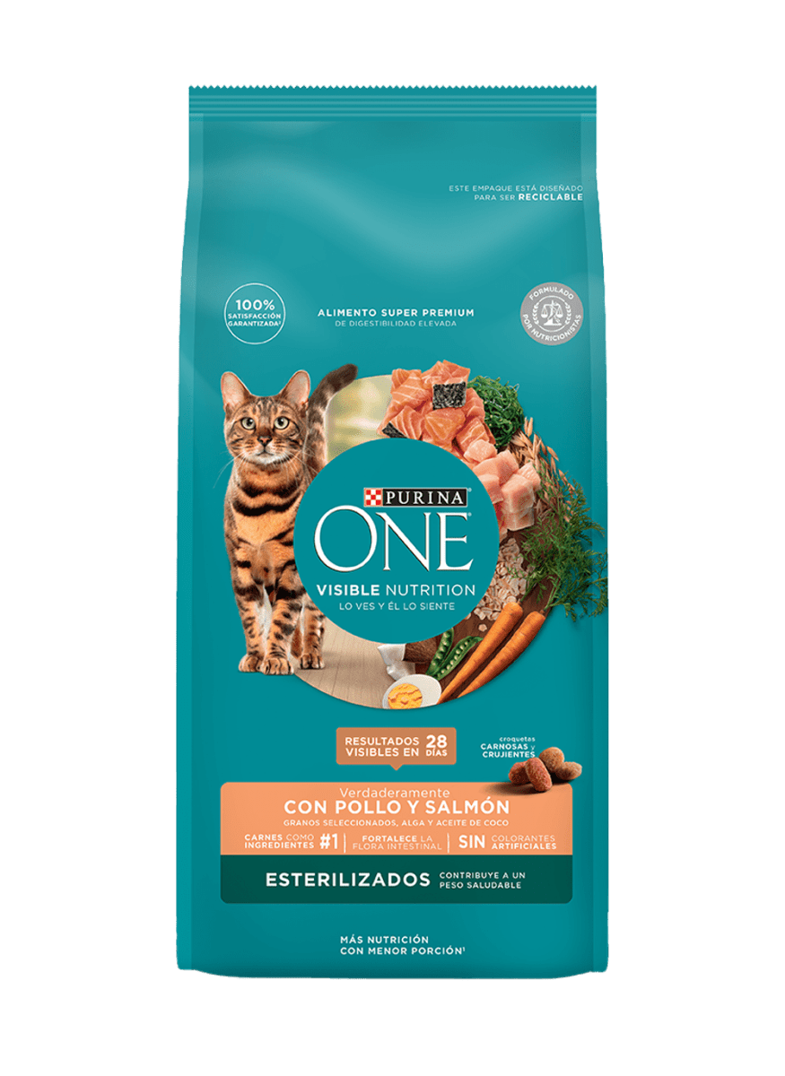One cat Esterilizado Pollo & Salmón | La Casa de Lupe