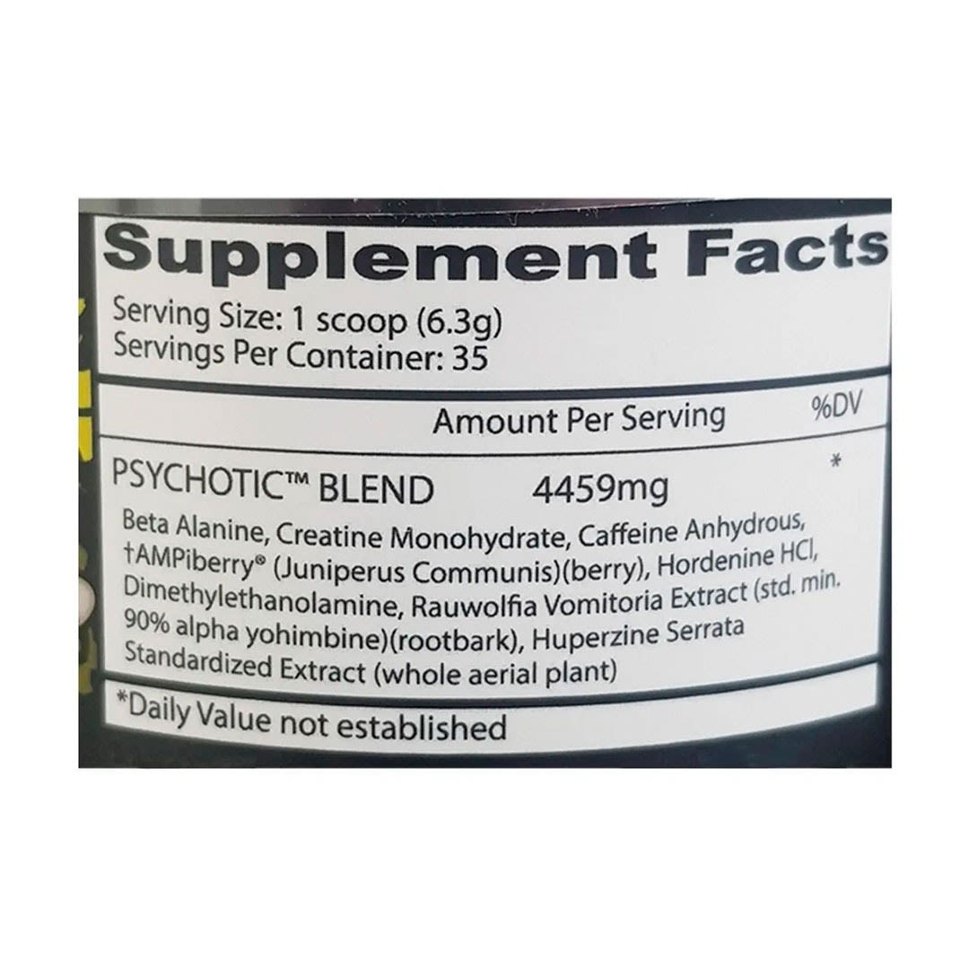 PRE ENTRENO PSYCHOTIC AMERICANO (35 SERVICIOS) | Suplementos Gold ...