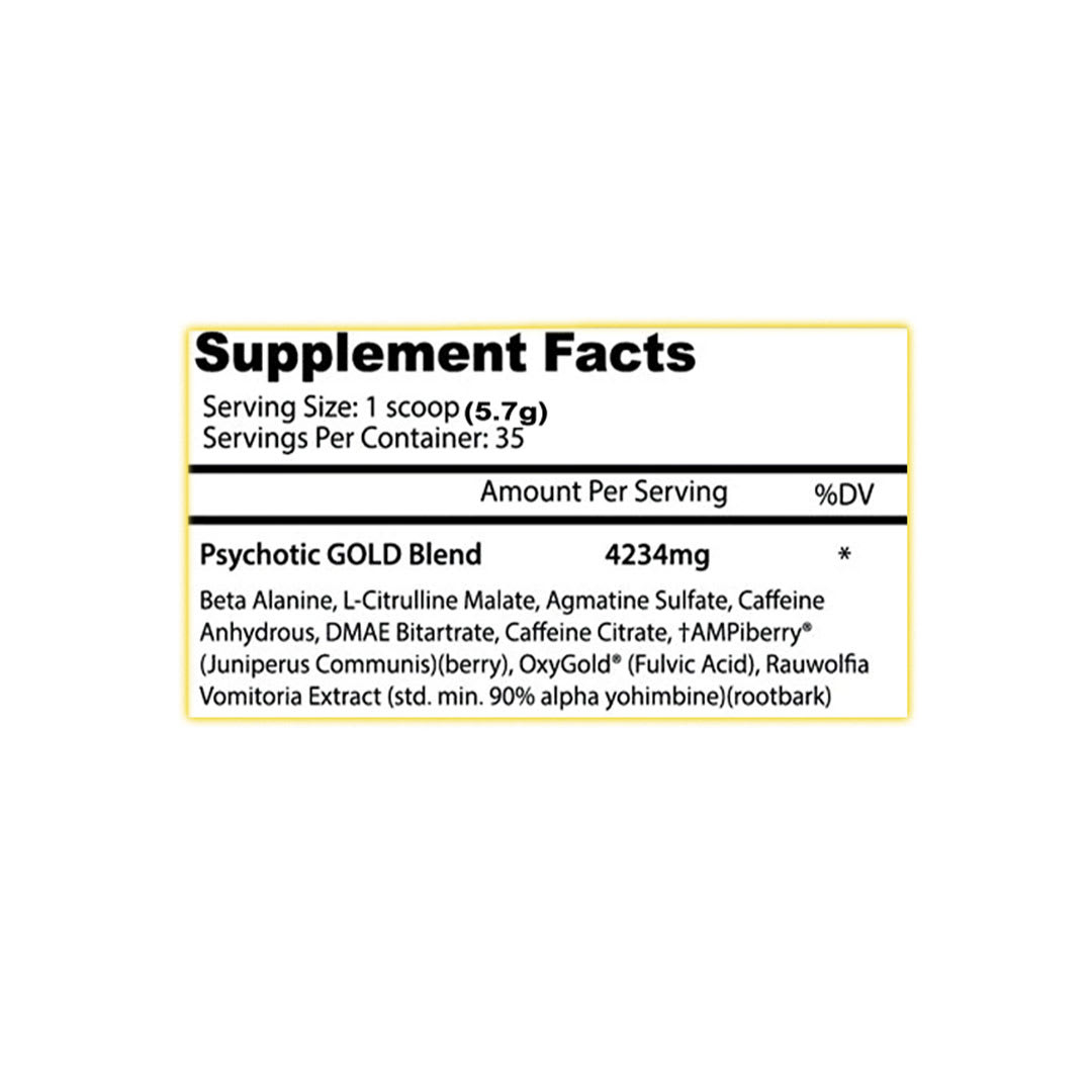 PRE ENTRENO PSYCHOTIC GOLD (202 GR) | Suplementos Gold | Tienda de ...