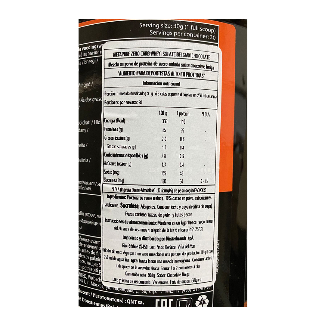 PROTEINA METAPURE WHEY ISOLATE (908 GR) | Suplementos Gold | Tienda de ...