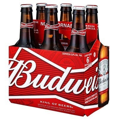 BUDWEISER PACK X6 BOTELLIN 355 ML | Botilleria Los Arcos