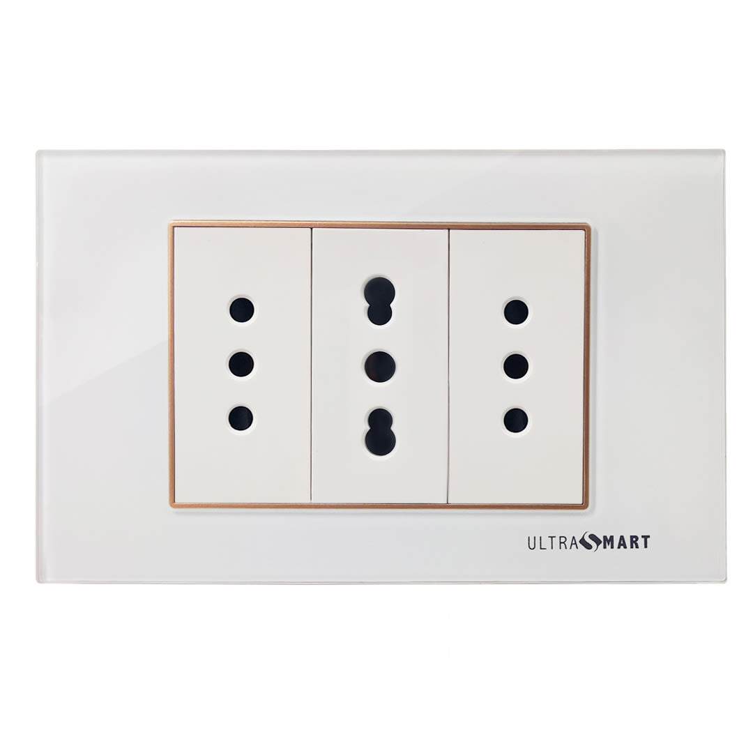 Tomacorriente 10A Doble + Tomacorriente 16A Simple Linea Crystal ...