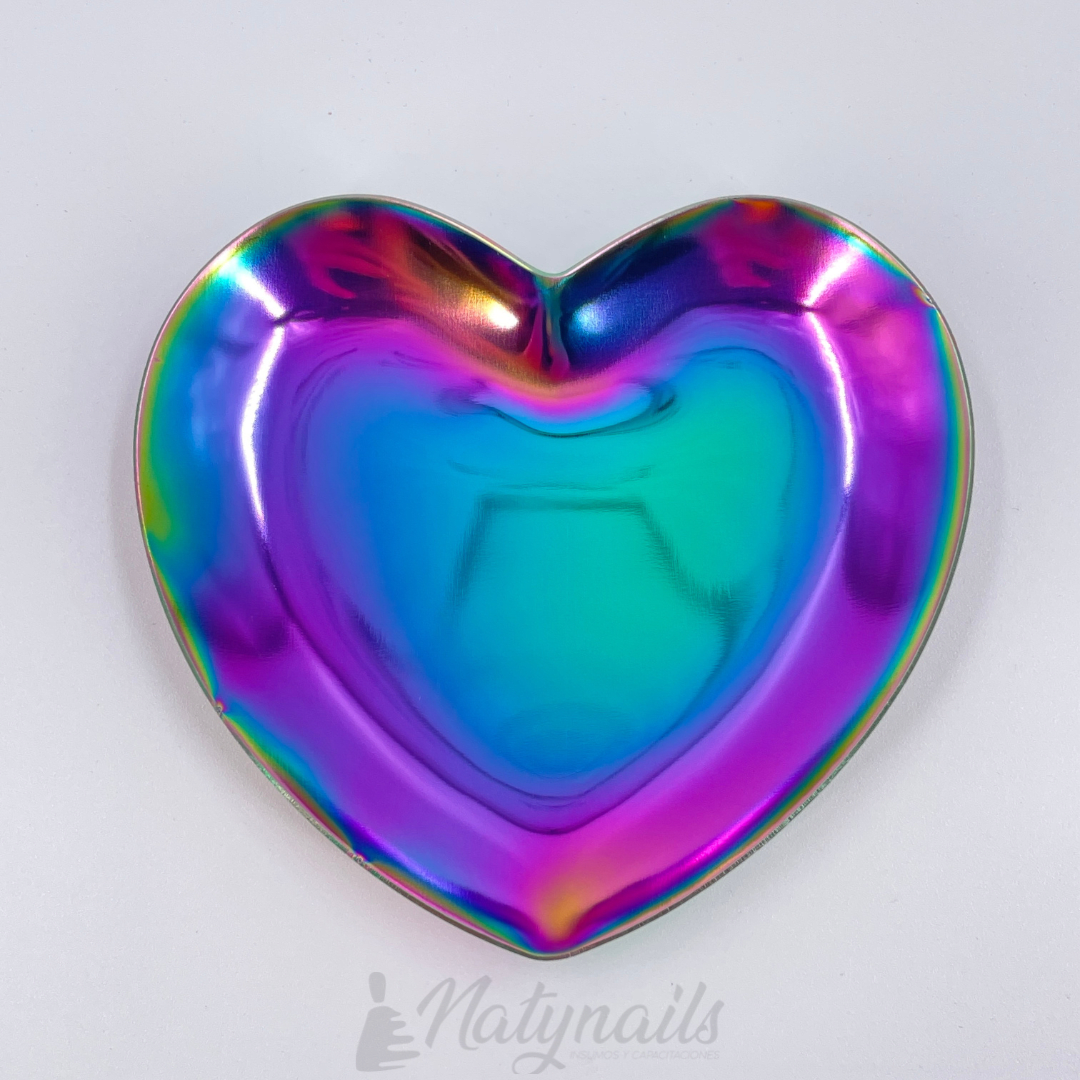 RECIPIENTE CORAZON HOLOGRAFICO | Naty Nails