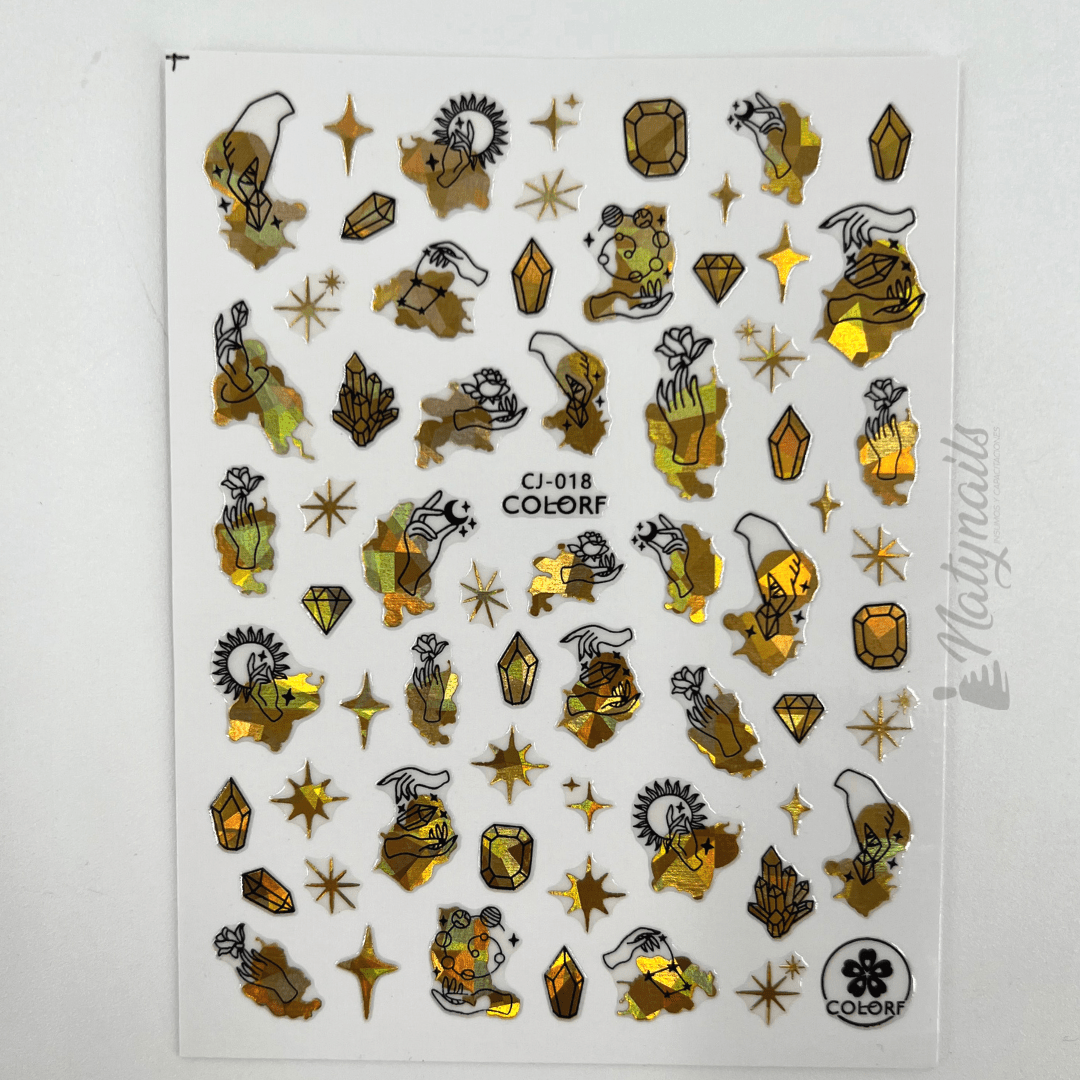 STICKERS #CJ-018 DORADOS | Naty Nails