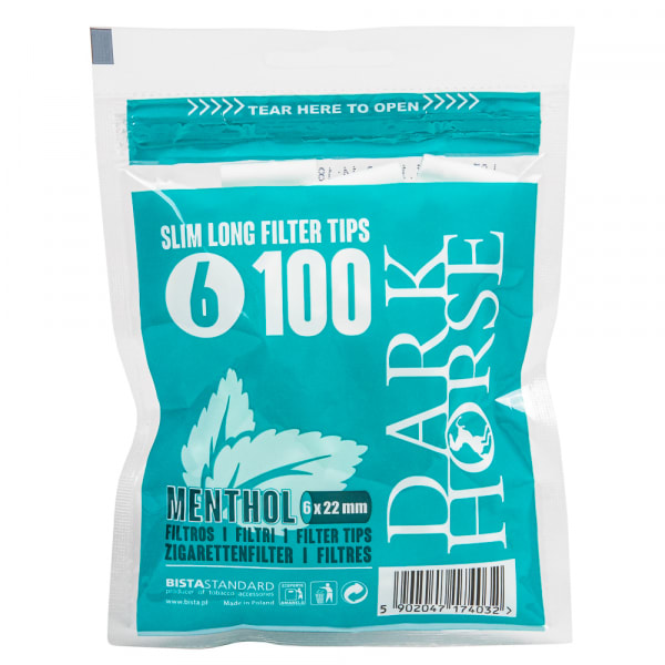 Filtro Dark Horse Slim Long Menthol 6/22 | Shopbox Importaciones