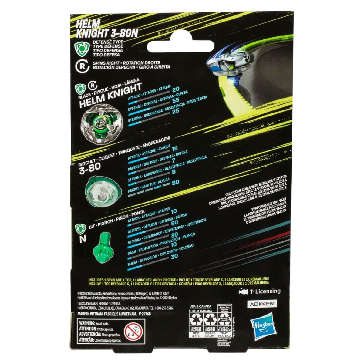 Beyblade X Helm Knight 3-80N | Detalles Valentina