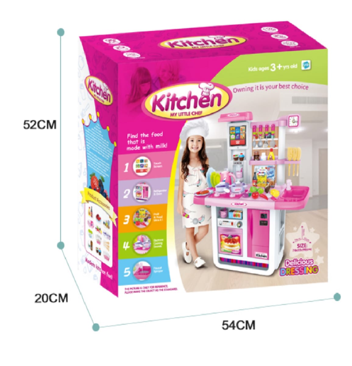 Cocina Mini Chef Para Niños con Funciones 98 cm | Detalles Valentina