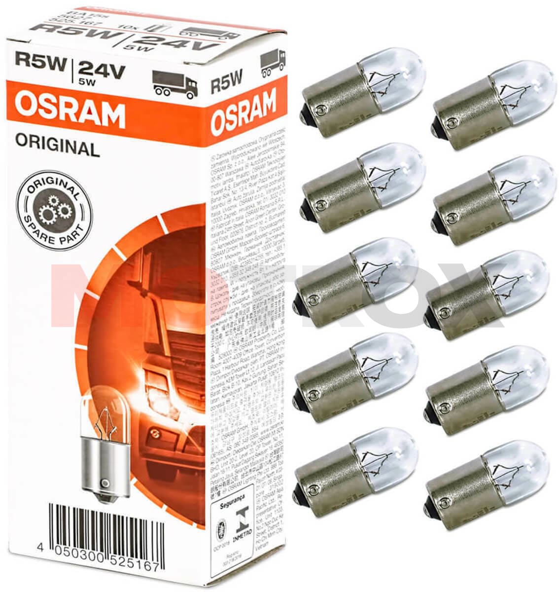 FOCO R5W 24V - PACK X 10 UND | MOTROX