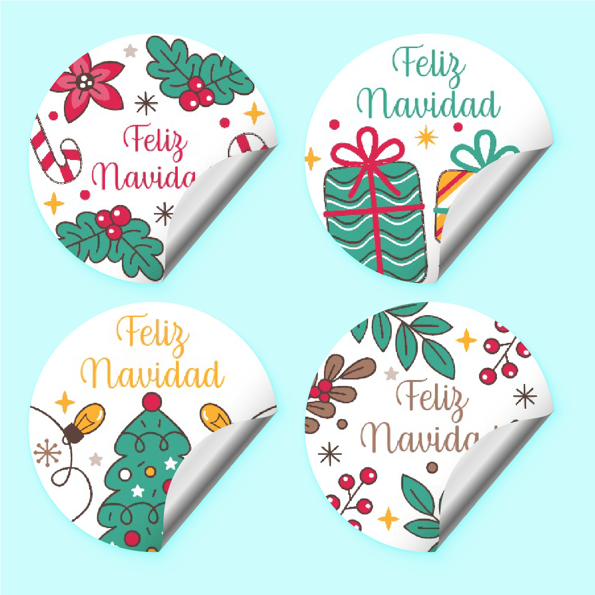 Stickers Navidad N°1 - 24 Unidades | TiendaDulce.cl