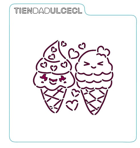 Stencil Amor Helados | TiendaDulce.cl