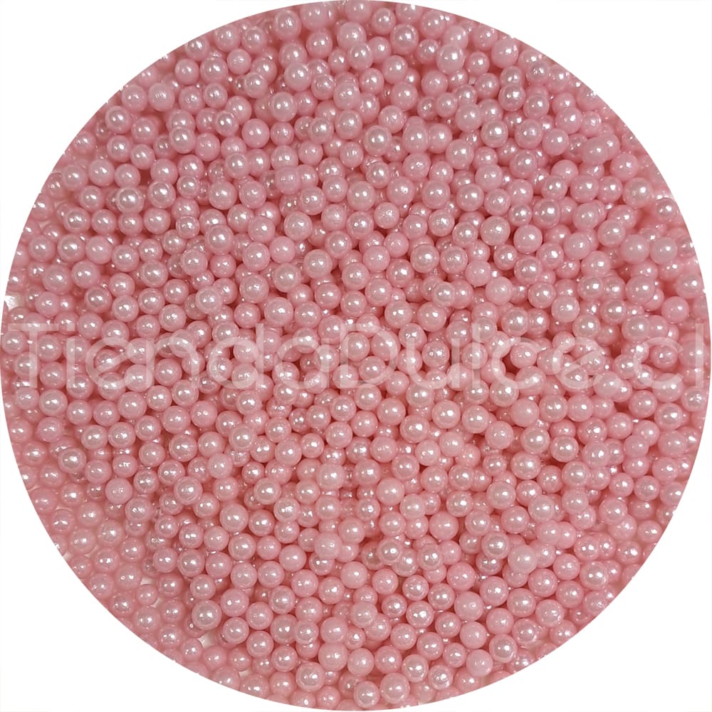 Perlas Decorativas 70 gr. Rosado Brillante 4 mm. | TiendaDulce.cl