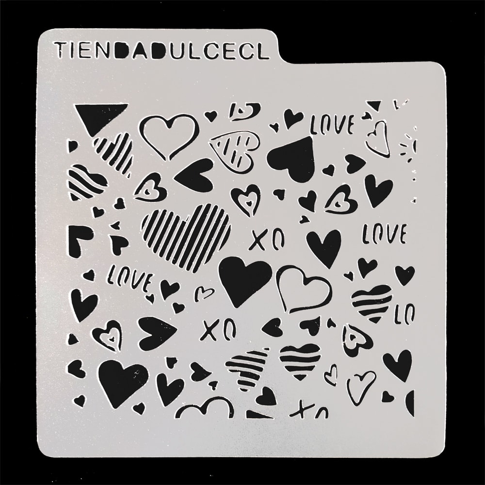 Stencil Cuadrado Diseño Corazón N°3 | TiendaDulce.cl