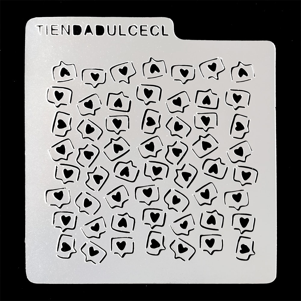 Stencil Cuadrado Diseño Corazón N°5 | TiendaDulce.cl