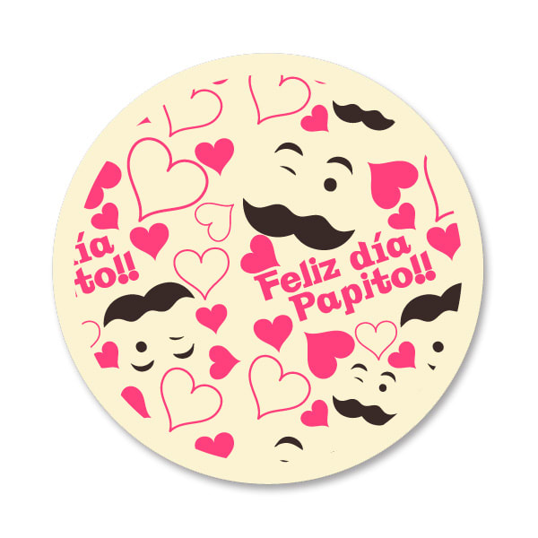 Transfer para Chocolate Feliz Día Papito Bigote Rosa | TiendaDulce.cl