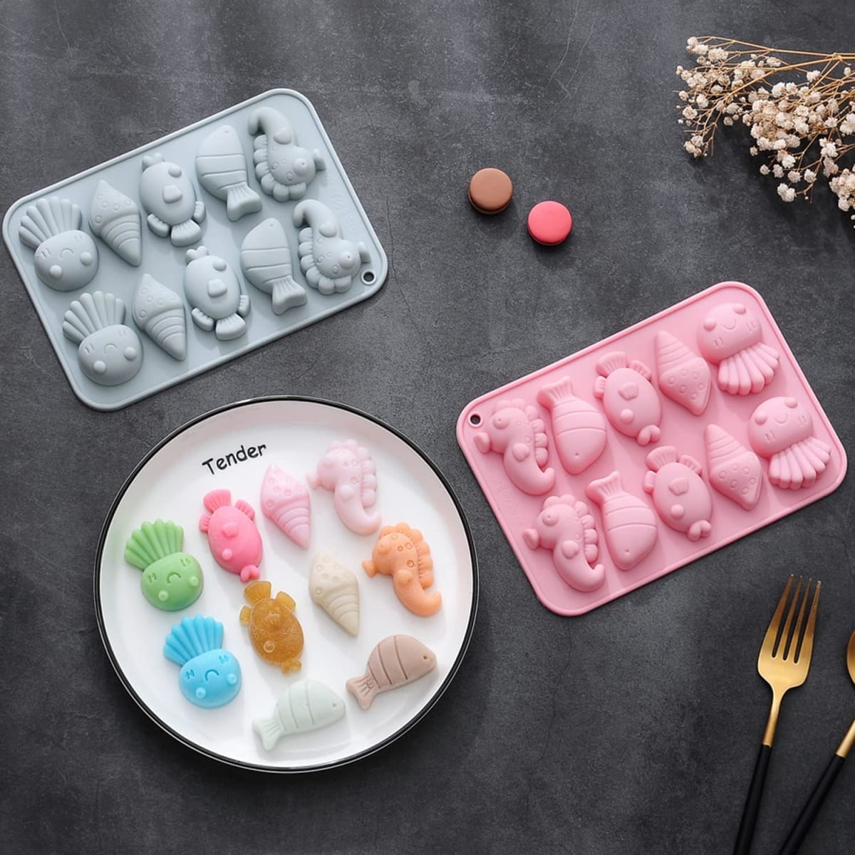 Molde Animales del Mar 10 Cavidades Silicona | TiendaDulce.cl