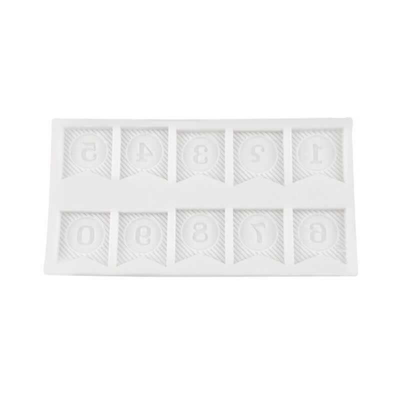 Molde Fondant Banderín Números | TiendaDulce.cl