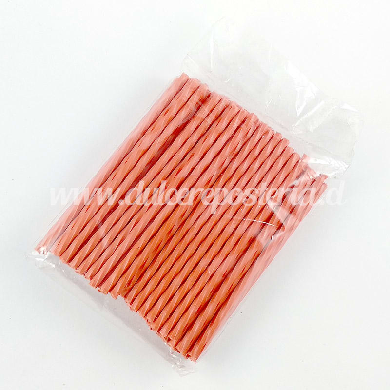 Palitos Plásticos Rizados 10 cm. 100 unidades | TiendaDulce.cl