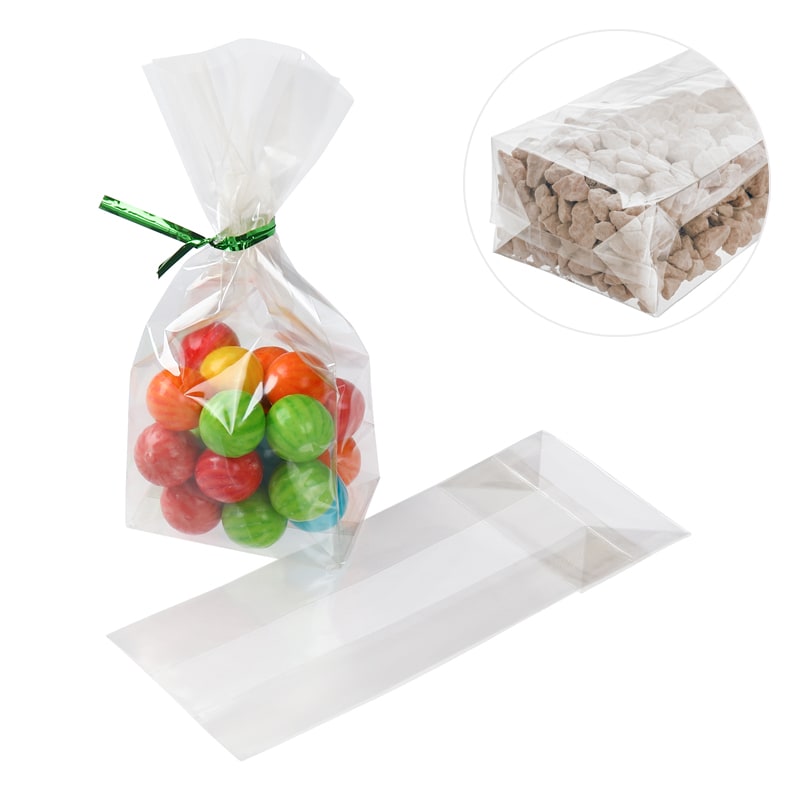 Bolsa Celofán con Fuelle y Base Cuadrada 10 Unidades | TiendaDulce.cl