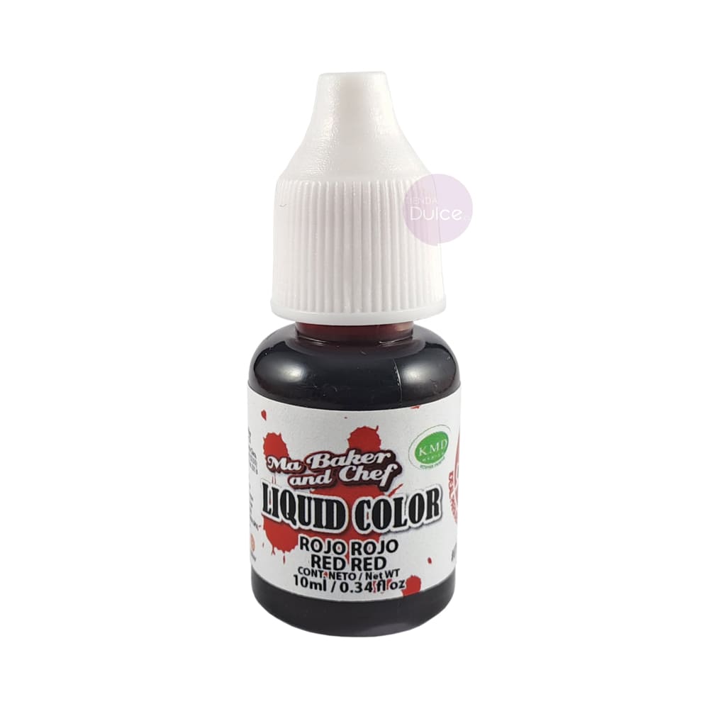 Colorante Liquid Color Rojo Rojo Ma Baker and Chef 10 ml. | TiendaDulce.cl