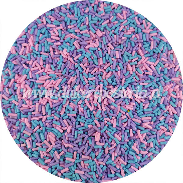 Decoración Granillo Celeste, Lila y Rosa 100 gr. | TiendaDulce.cl