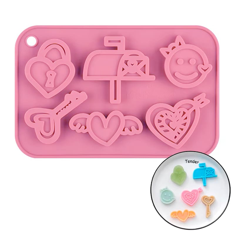 Molde Amor N°2 - 6 Cavidades Silicona | TiendaDulce.cl