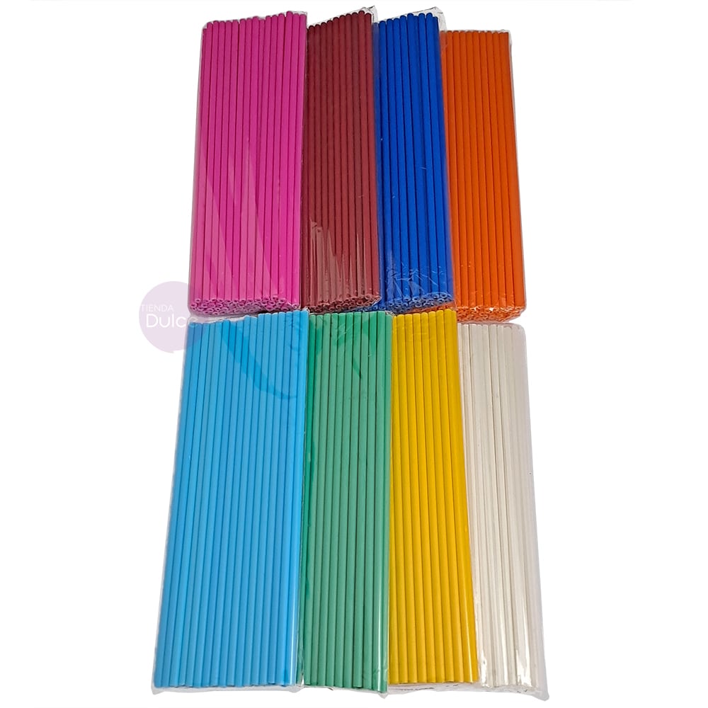 Palitos Plásticos Lisos 15 cm. 50 Unidades | TiendaDulce.cl