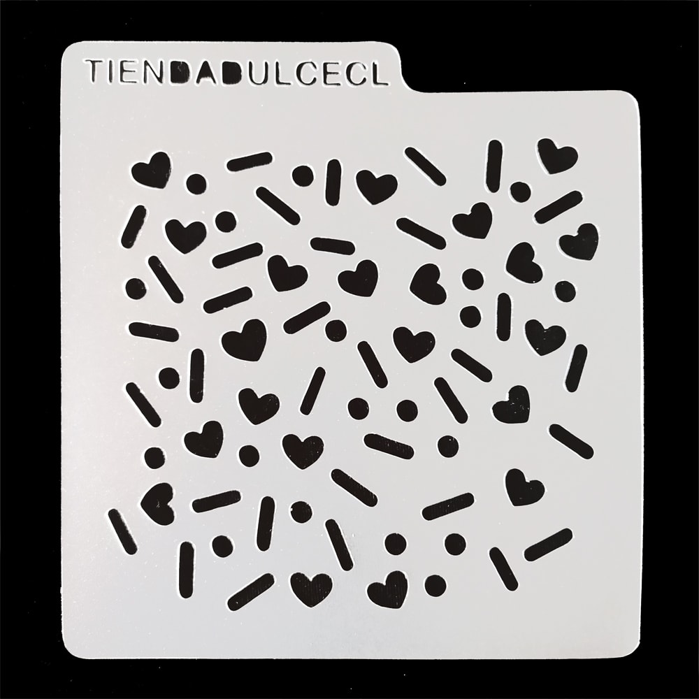 Stencil Cuadrado Diseño Corazón N°1 | TiendaDulce.cl