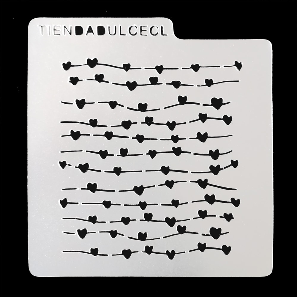 Stencil Cuadrado Diseño Corazón N°2 | TiendaDulce.cl