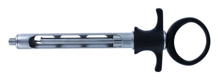 SYRINGE 1.8ML WITH HARPOON BLACK HANDLE | Biomateriales Chile