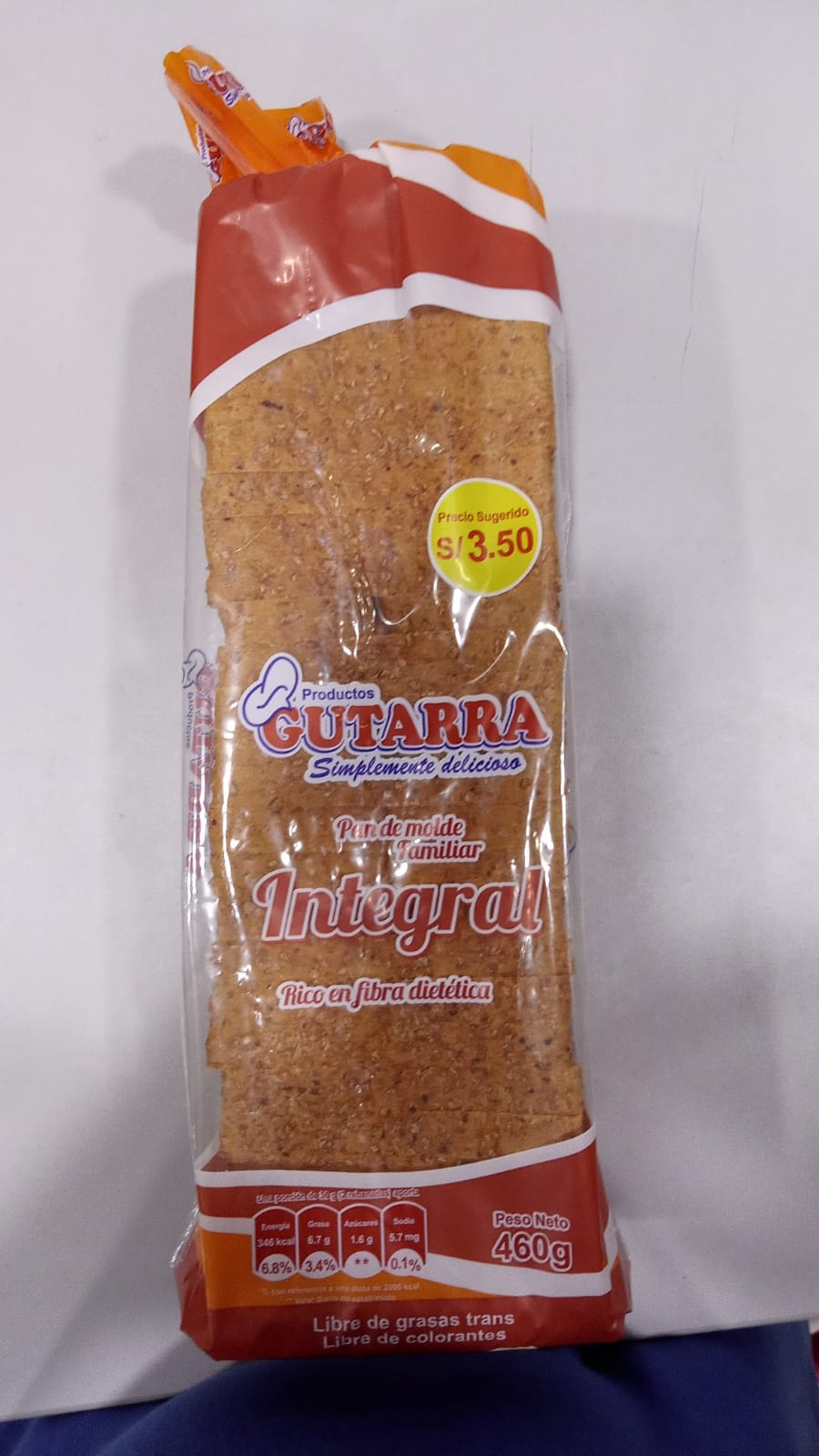 Pan de Molde Integral GUTARRA x 460gr | SF Market Online