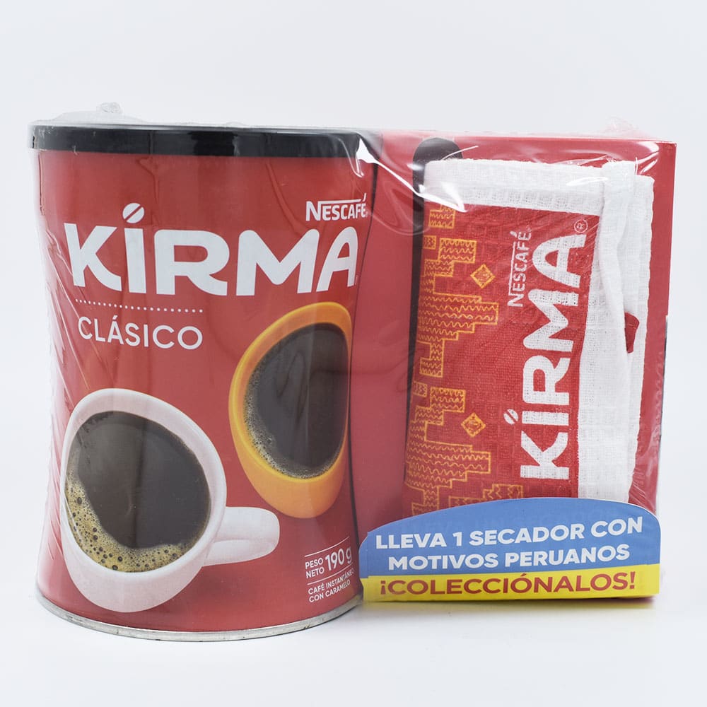 Café Instantáneo con caramelo KIRMA Clásico 190gr + Secador | SF Market ...