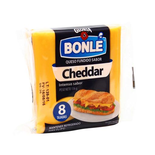 Queso Fundido sabor Cheddar Bonlé Gloria 136gr | SF Market Online