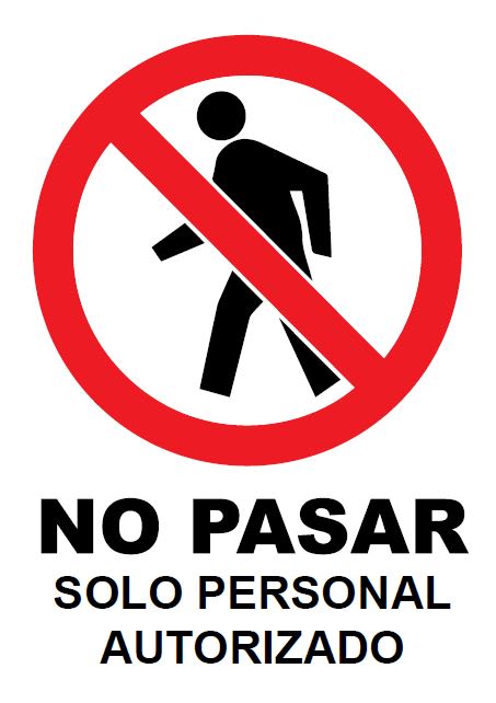 Señalética Adhesiva 30x20 cm. No Pasar Solo Personal Autorizado | GyD ...