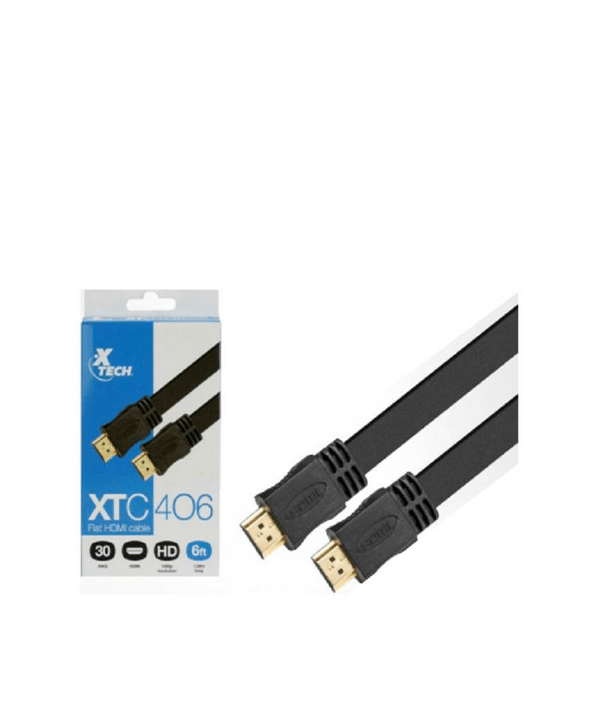 CABLE HDMI PLANO CON CONECTOR HDMI MACHO MACHO XTC-406 RESOLUCIÓN HASTA 3840X2160P 1.8MTS ...