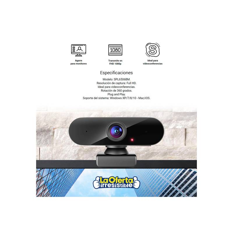 Cámara Web Philips Spl6506bm Full Hd 30fps Color Negro | Techcenter.cl ...