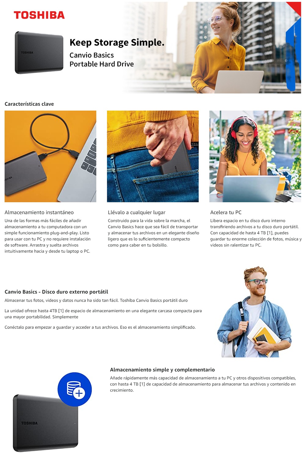 Disco Duro Externo Portátil Toshiba Canvio Basics Usb 3.0 1Tb 2.5" 5400 Rpm | Techcenter.cl | # ...